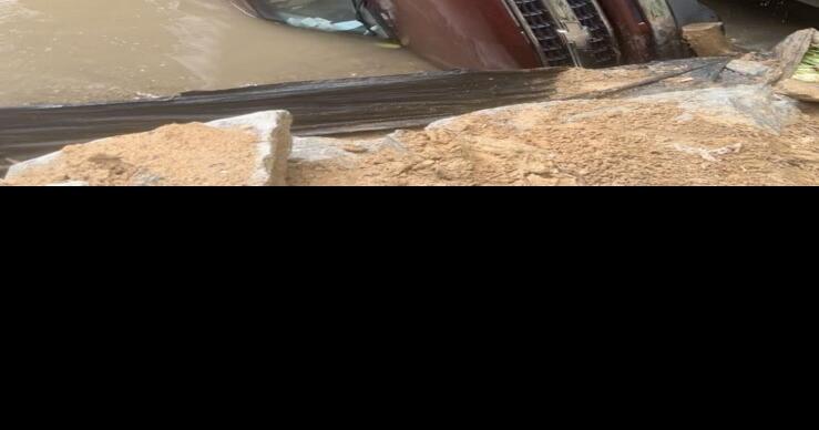 No injuries after car goes off bridge, lands on its side in the water ...