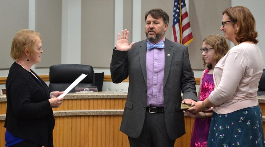 Three commissioners sworn in, outgoing member recognized | Blowing ...