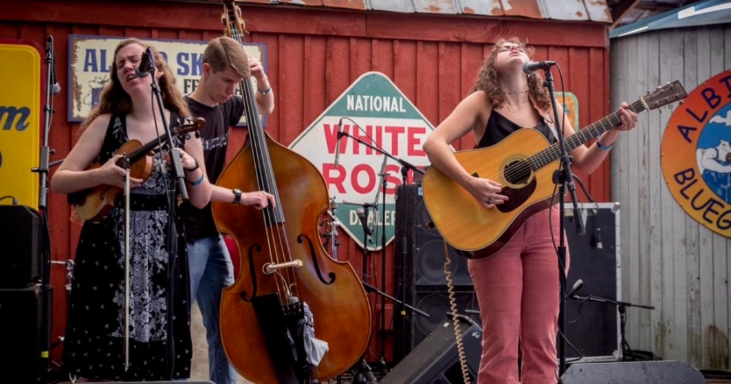 Boone Junior Appalachian Musicians all-star band performing at App ...
