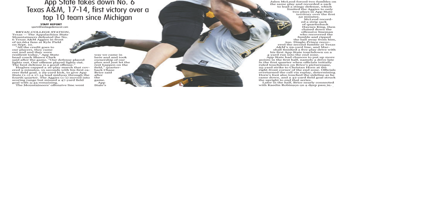 Limited number of Sept. 14 newspapers for sale, front page features App ...