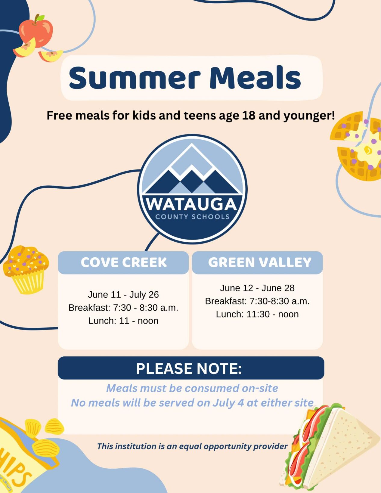 WCS free summer meal programs begin June 11 | Local News | wataugademocrat.com