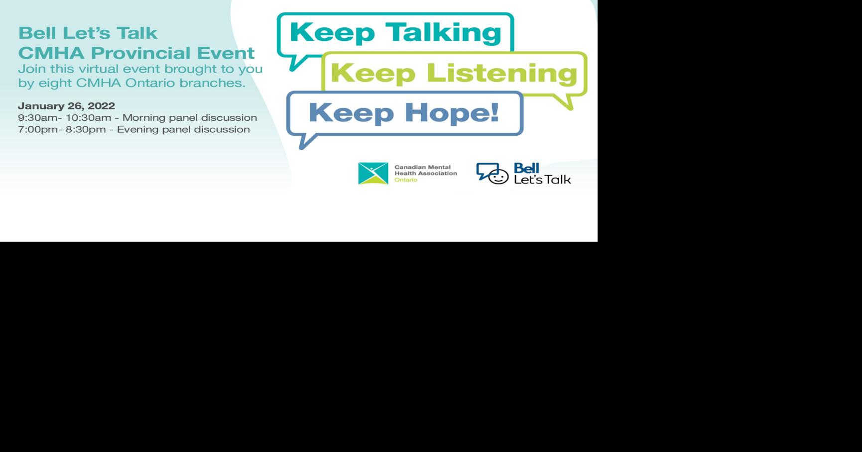 Bell Let's Talk: Canadian Mental Health Association Waterloo Wellington ...