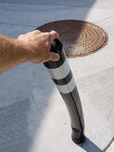 WHAT’S GOING ON HERE: Sample of flexible bollard now installed in ...