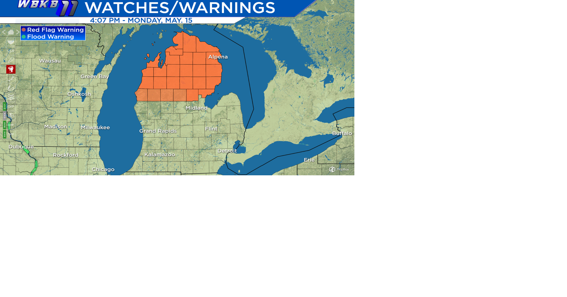 Red Flag Warning Until 9 PM | Local News | wbkb11.com