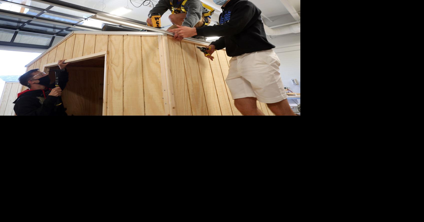 Building futures: High school students construct sheds for area families