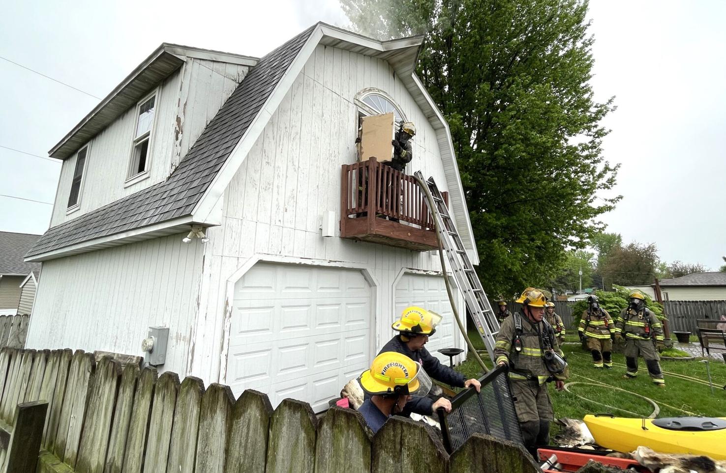 Lightning possibly behind morning shed fire in Waterloo