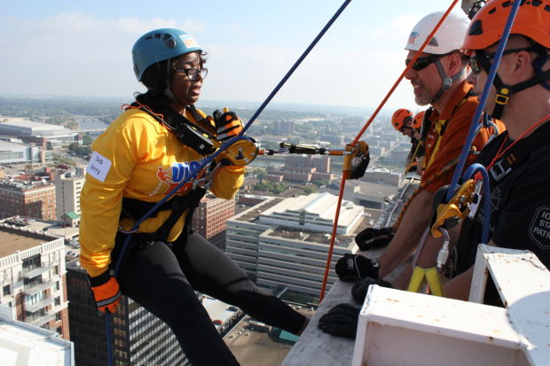 Deborah Berry goes 'over the edge' in fundraiser