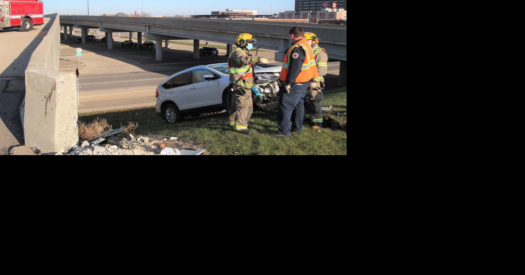 One injured in overpass crash in Waterloo