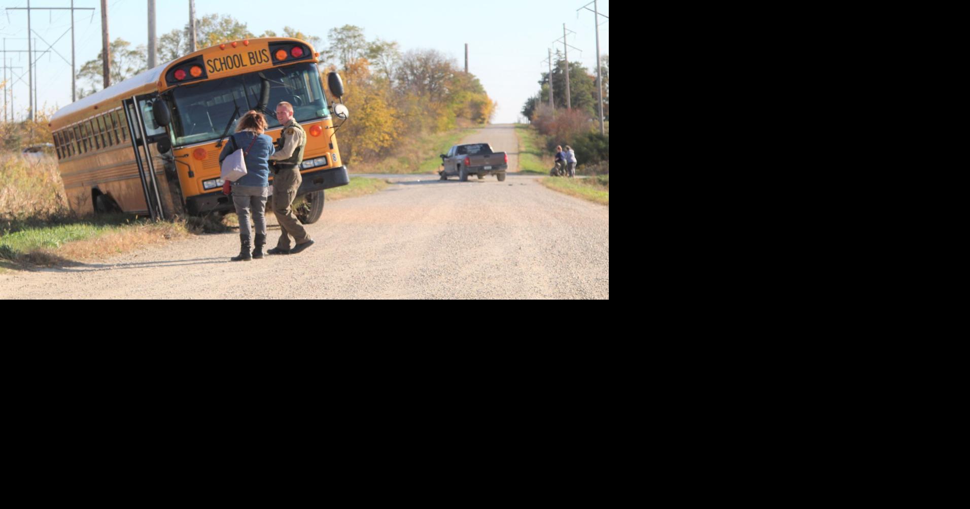 School bus veers into ditch following crash near Denver