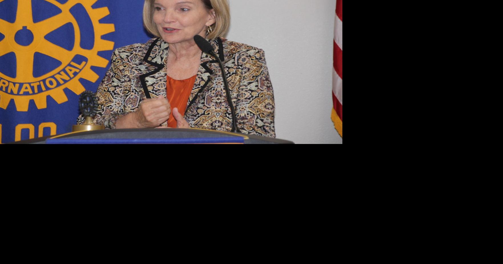 Congressional candidate Liz Mathis addresses Waterloo Rotary Club