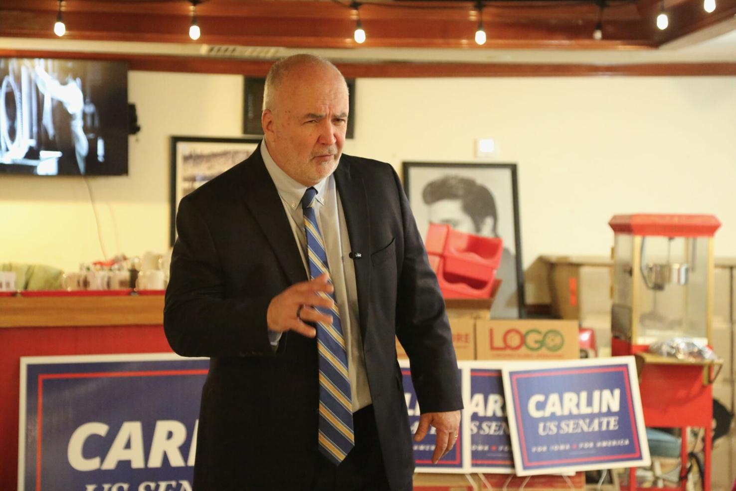 Carlin positions himself as more conservative than Hinson