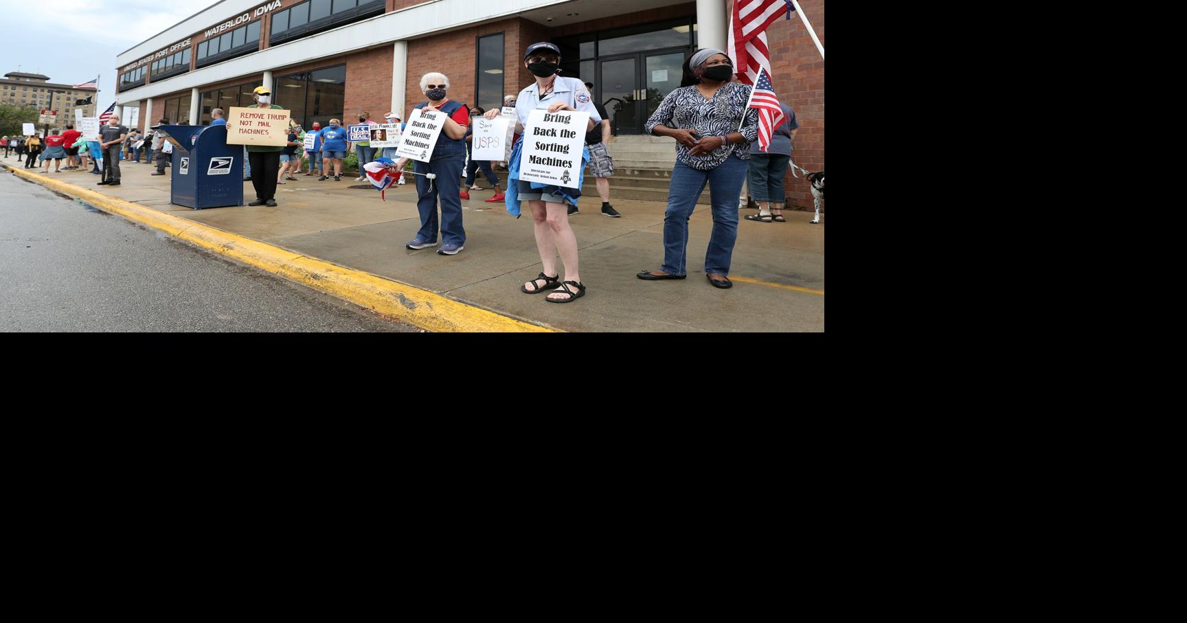 Protest draws crowd to Waterloo post office Saturday