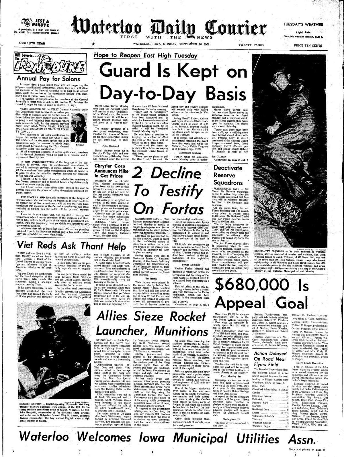 1968 Race Riot Courier newspaper pages