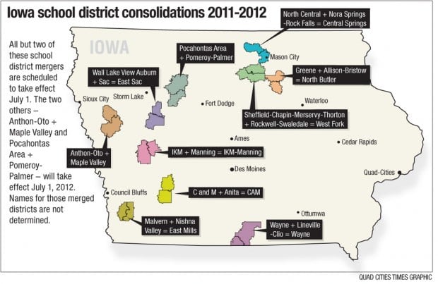 Schools in small Iowa towns continue to consolidate