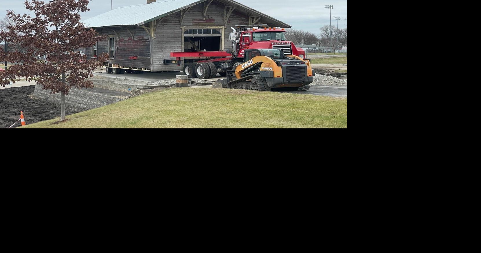 1883 train depot moved to Dunkerton's history park