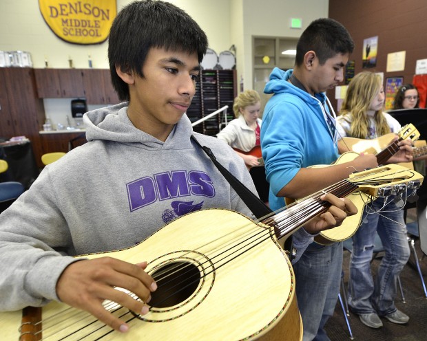 Denison Middle School jazz band marches to a mariachi beat