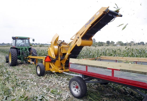 Pickin' and grinnin': Corn puller eases job of picking sweet corn