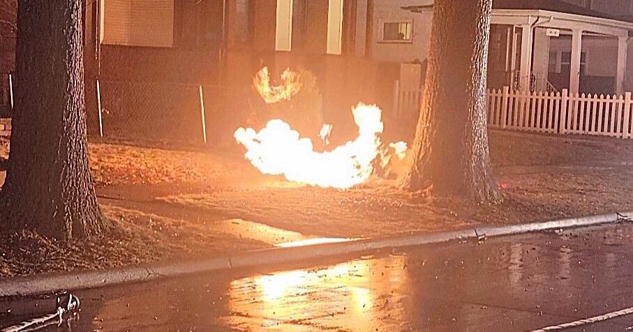 Friday night lightning strike ignited gas line in Waterloo