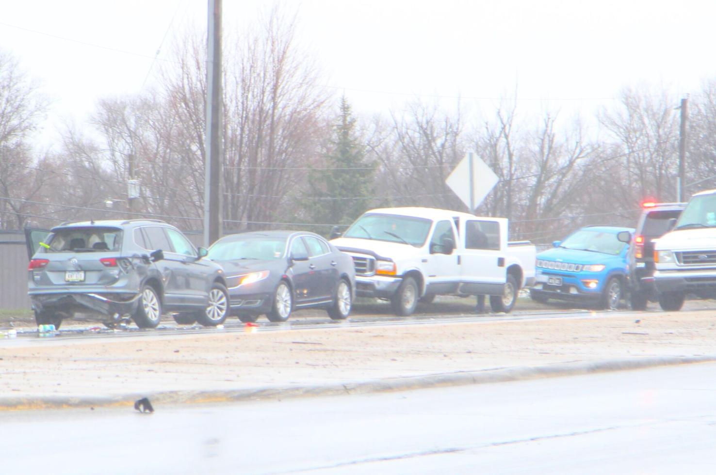 Waterloo semi crash topples store sign, causes injuries