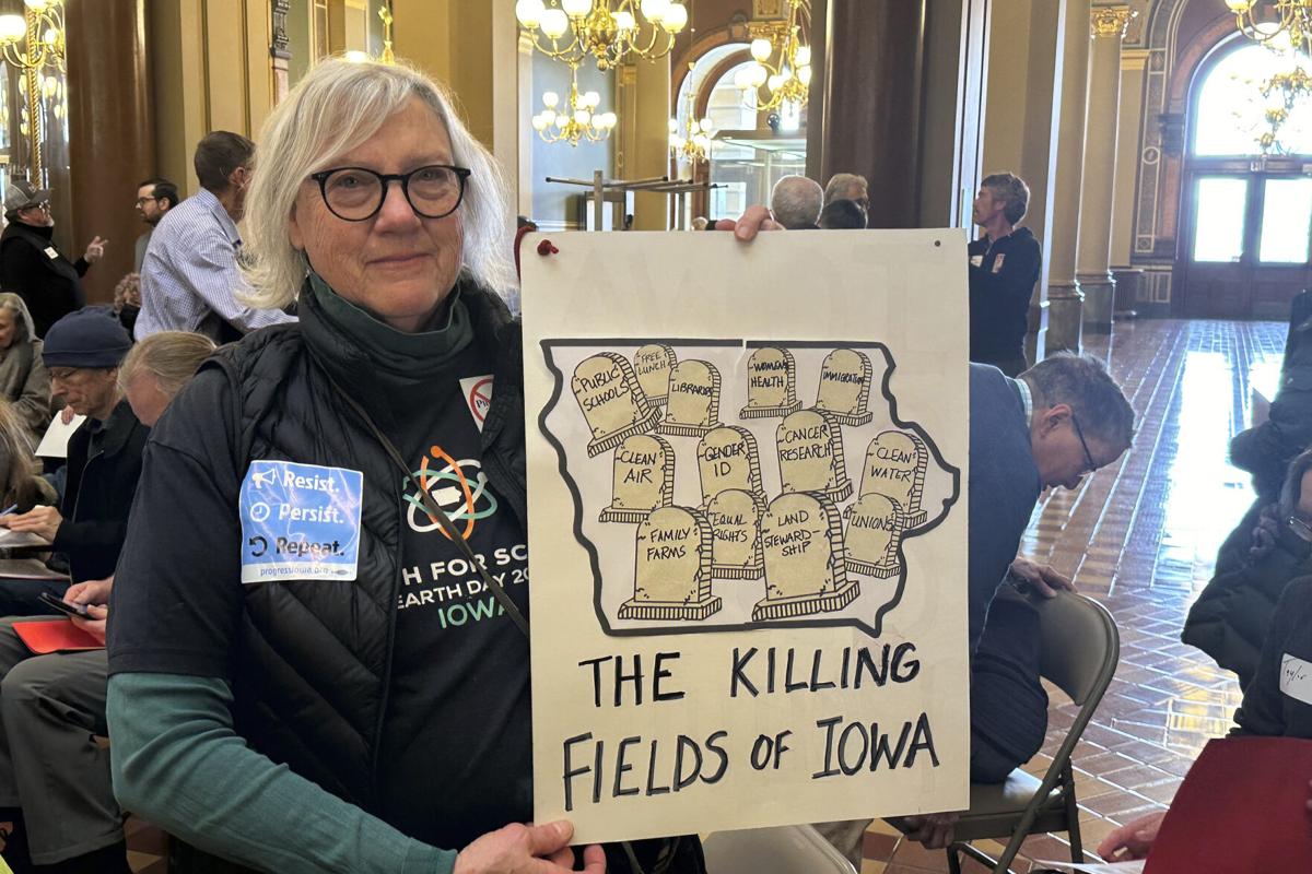 Bill to shield Bayer draws protesters to Iowa Capitol