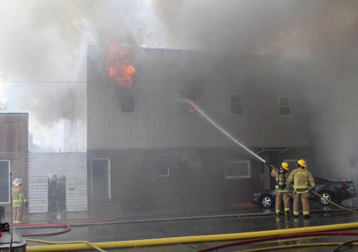 Fire guts apartment building in Dike