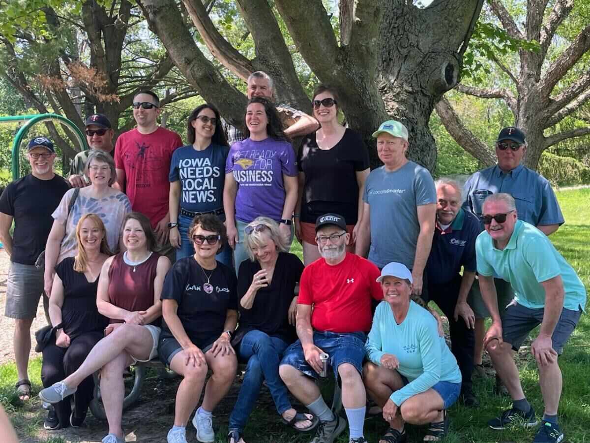 Former Courier employees hold a garden party