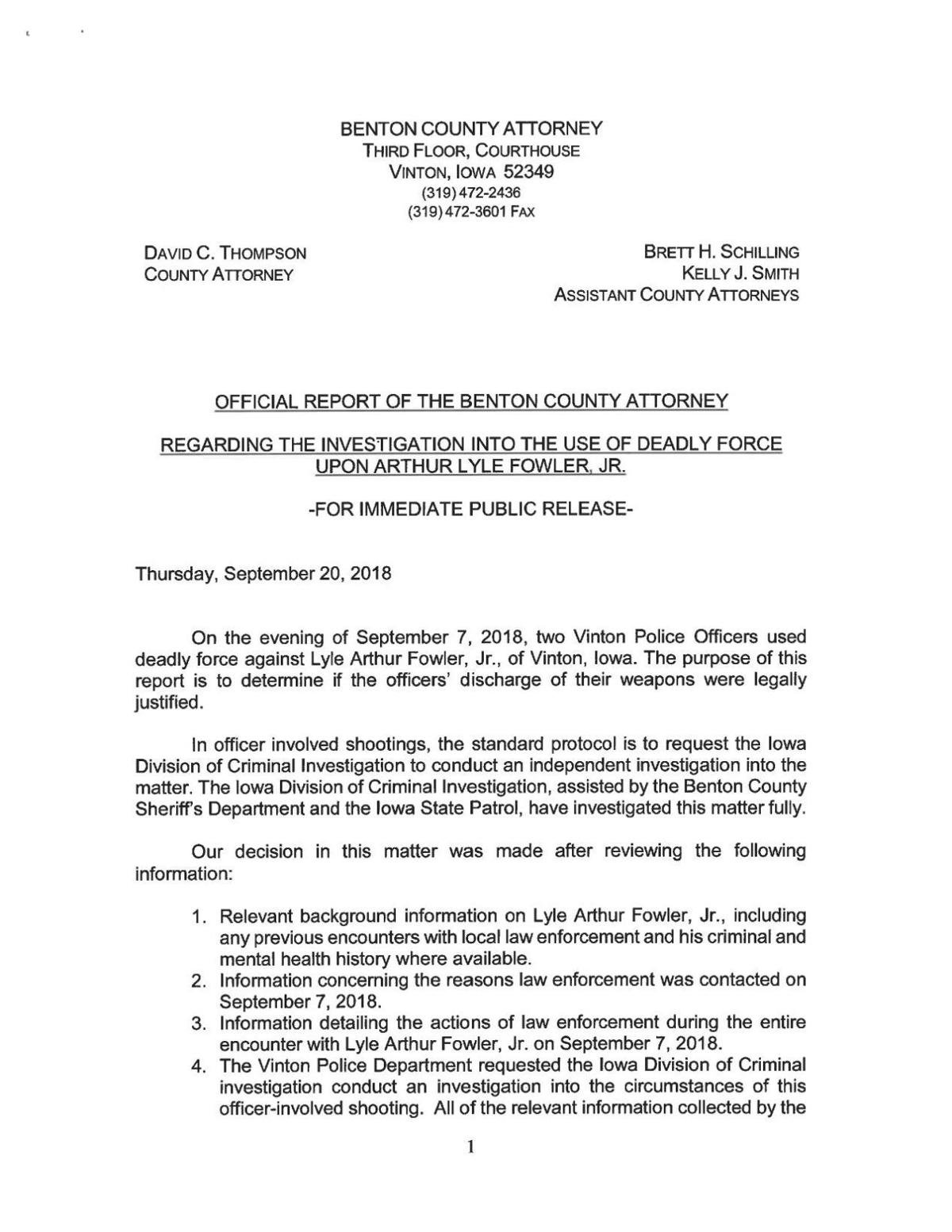 UPDATE Vinton Officers Exonerated In Shooting Incident Read The Report update-vinton-officers-exonerated-in-shooting-incident-read-the-report