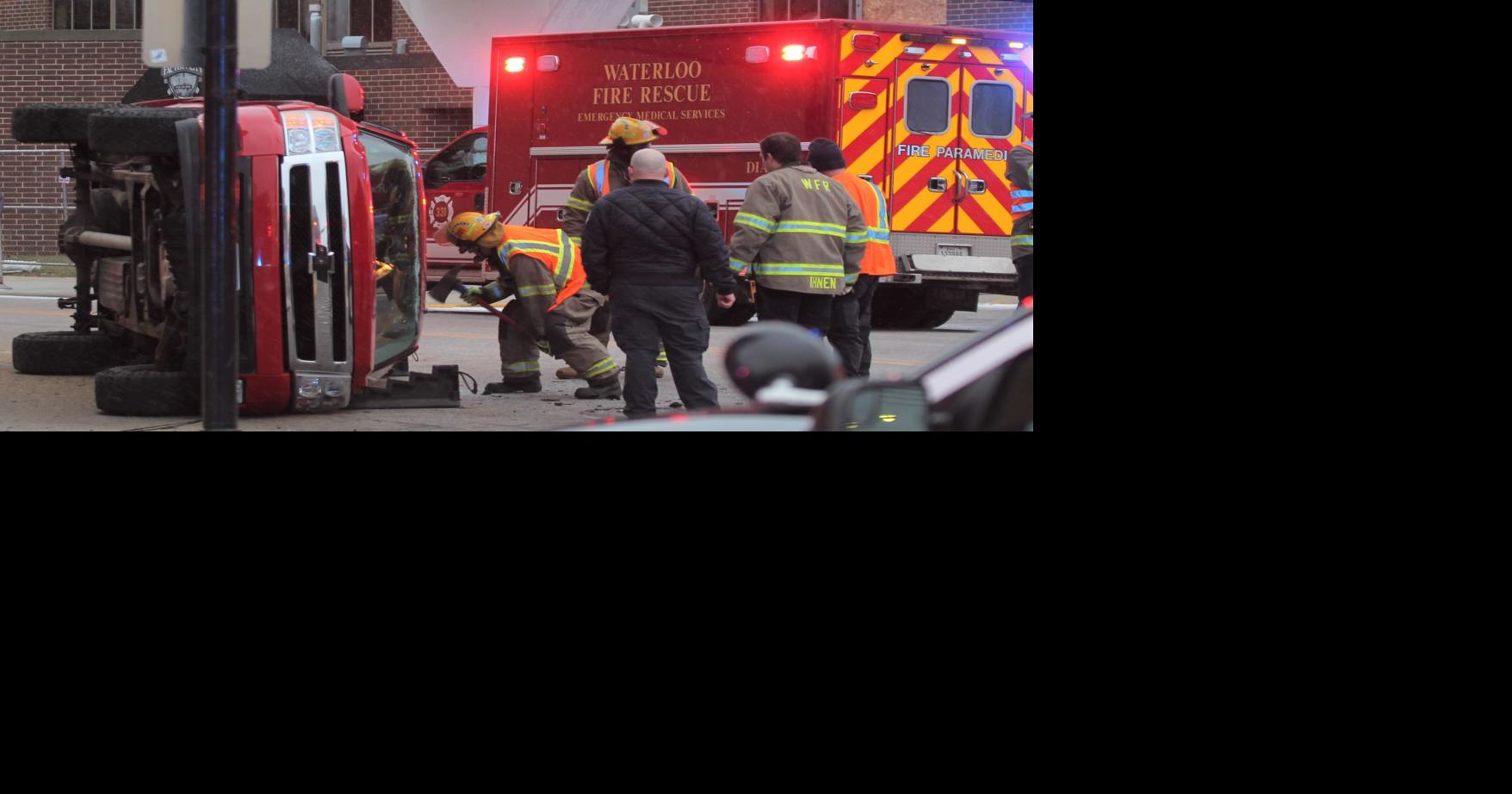 VIDEO: Minor injuries in rollover crash in downtown Waterloo