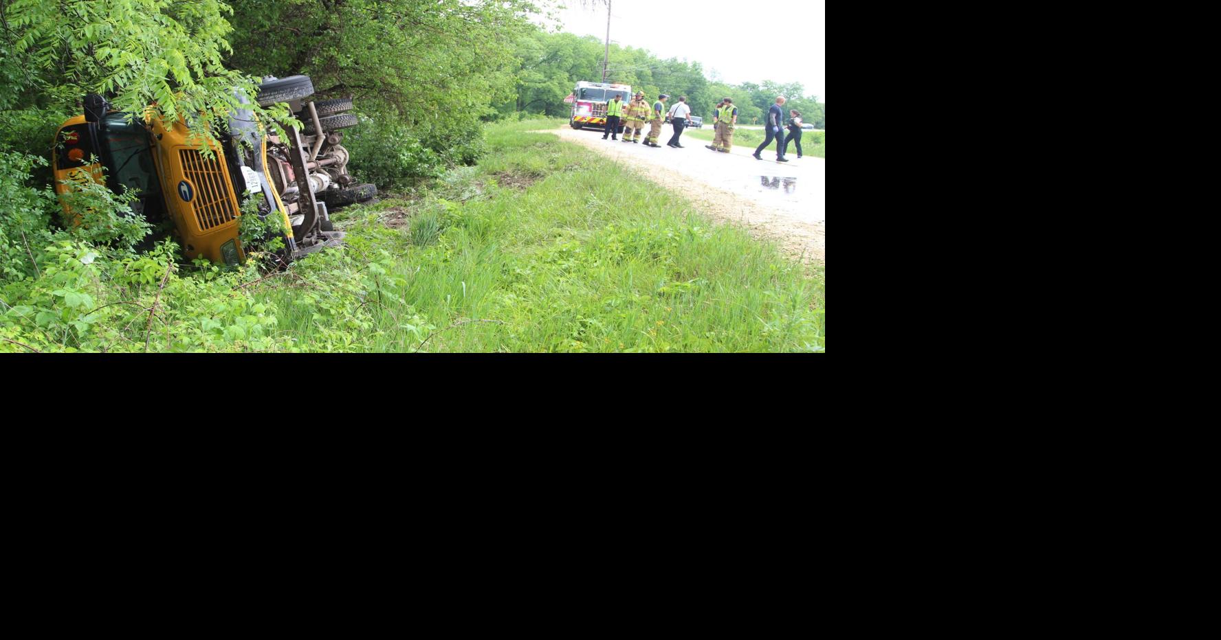 Driver, student injured in school bus rollover crash