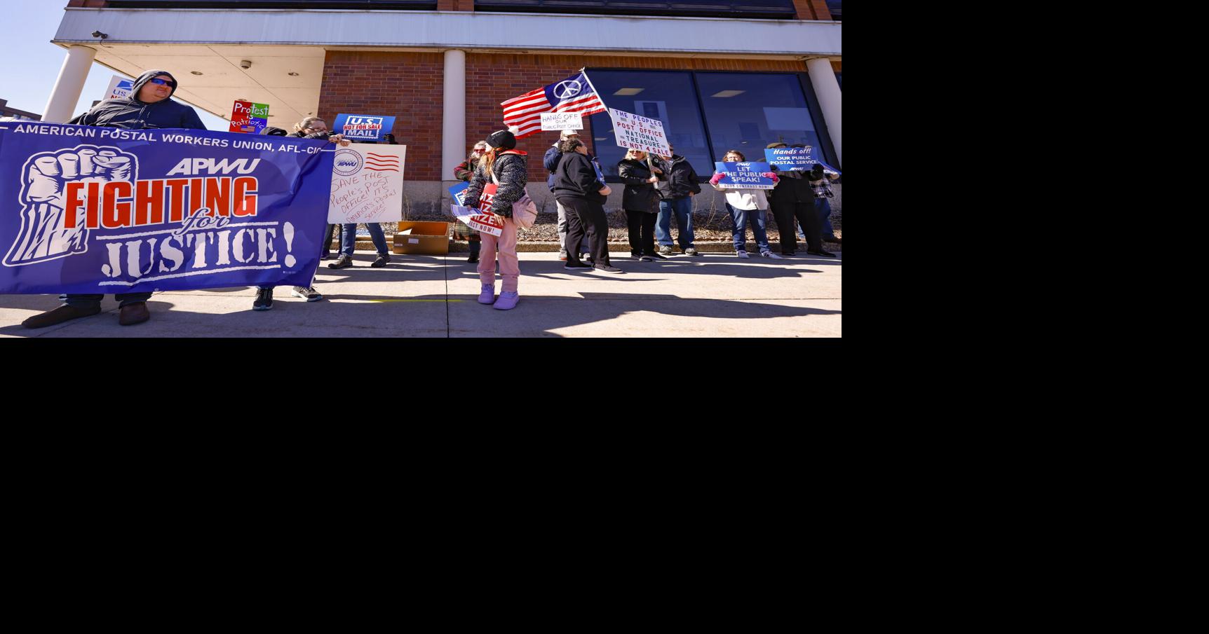 Postal Service supporters protest the idea of privatization