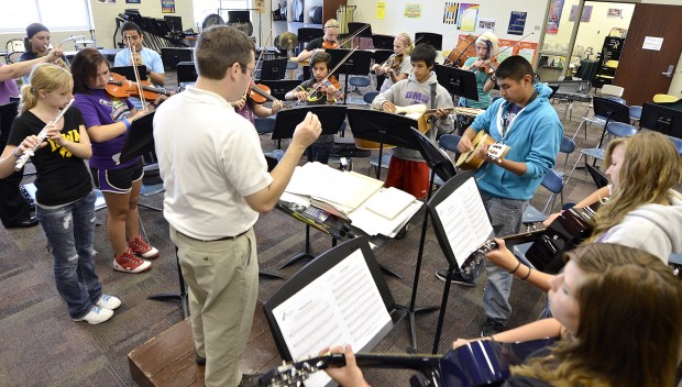 Denison Middle School jazz band marches to a mariachi beat