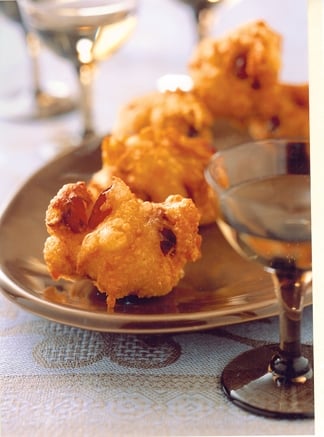 Grape and Brie fritters are delicious warm appetizer