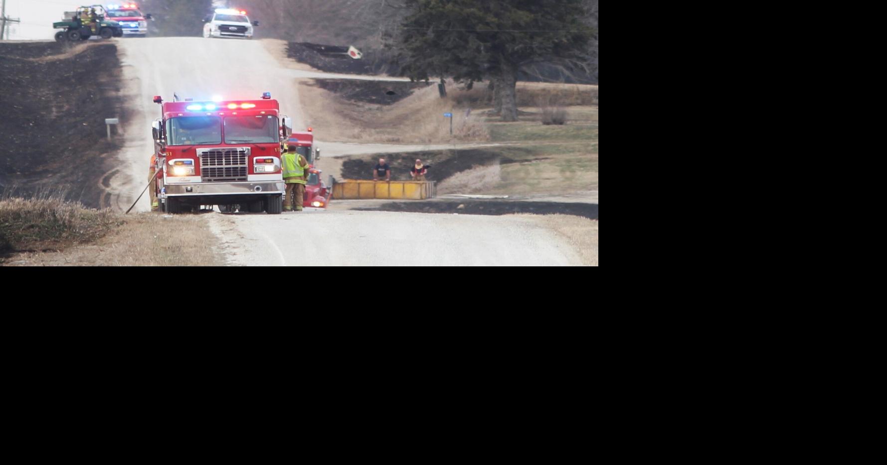 Crews battle massive field fire in Black Hawk County