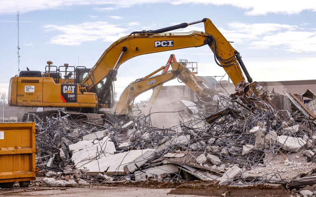 And the mall came tumbling down – or at least started to