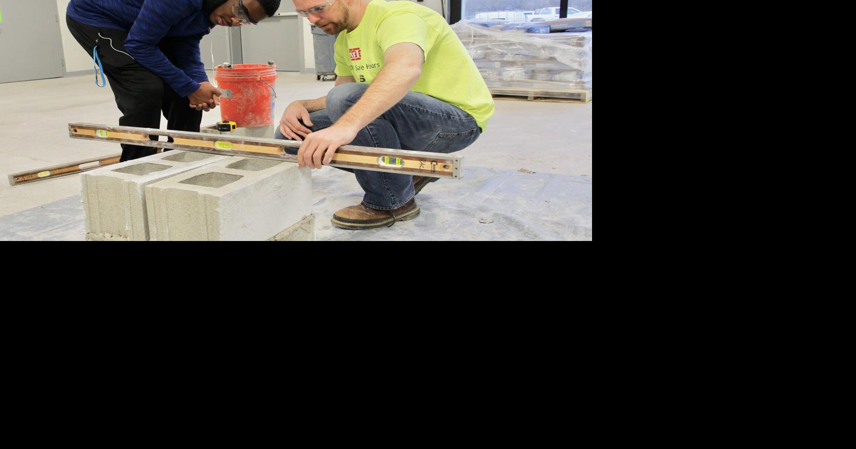 Construction students get hands-on training in masonry