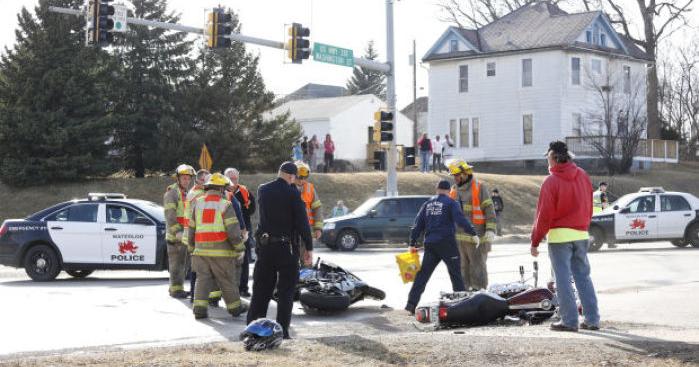 Motorcycle crash causes quitting-time traffic stall