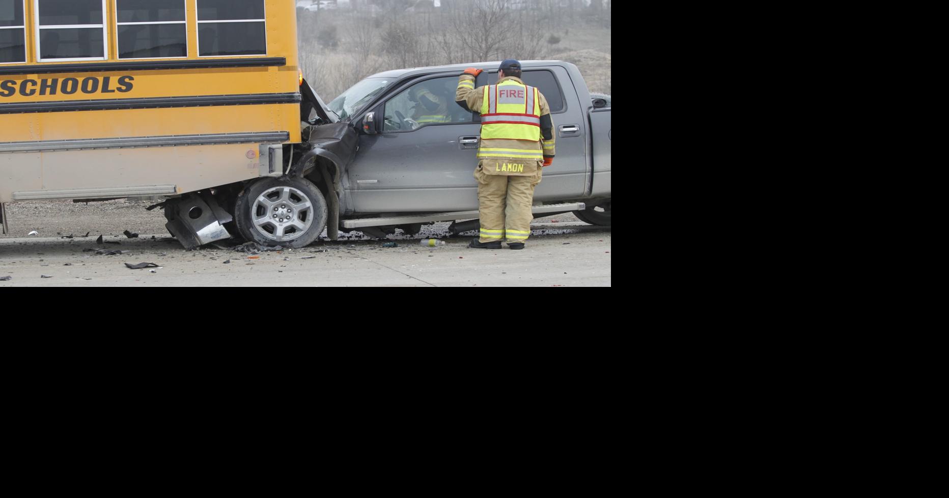 Minor injuries in morning school bus crash
