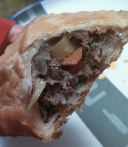 UP pasties like eating juicy hamburger in pie crust