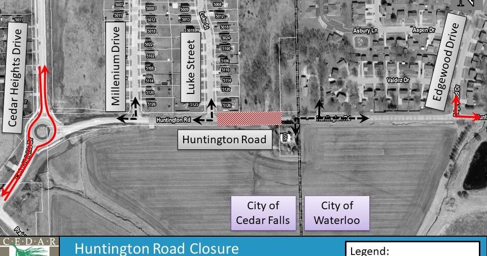 Huntington Road between Luke Street, city limits will close