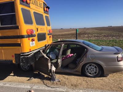 UPDATE: Teen hurt in car-school bus crash