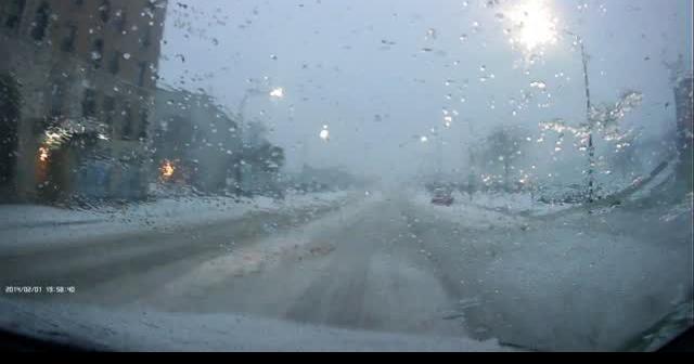 Snow Driving, downtown Waterloo, March 15, 2021