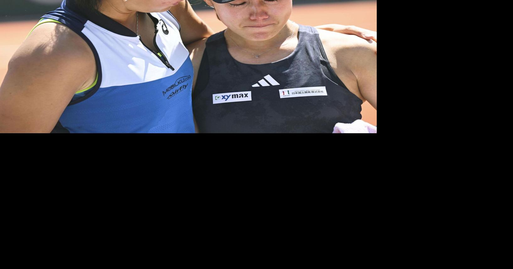 Tennis star Miyu Kato in tears as she struggles to answer questions ...