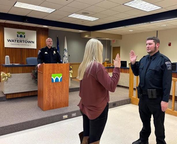 The oath of office; Watertown Police Department swears in three new ...