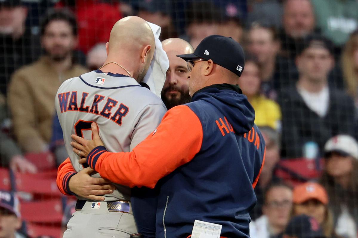Houston's Christian Walker feels OK after being hit in head by fastball ...