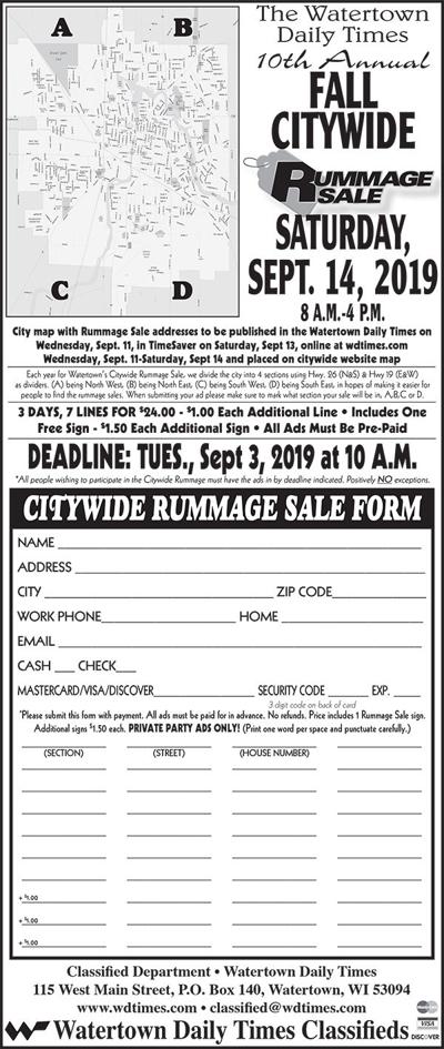 Fall Citywide Rummage Sale September 14, 2019 | City Wide Rummage Sales ...