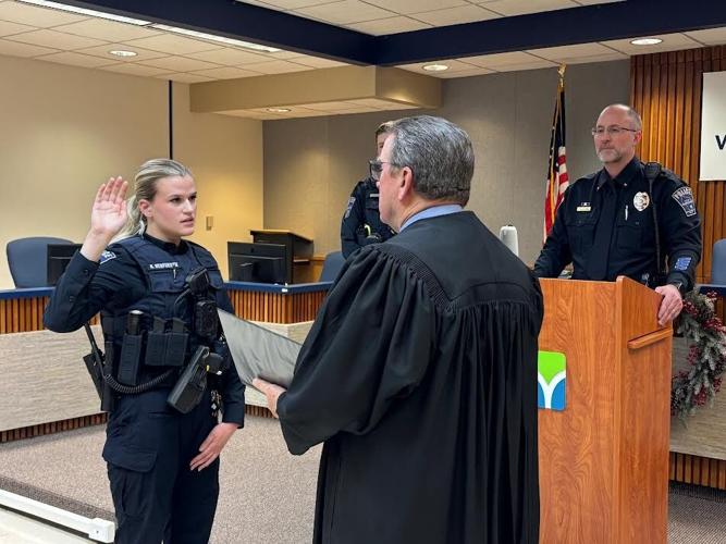 The oath of office; Watertown Police Department swears in three new ...