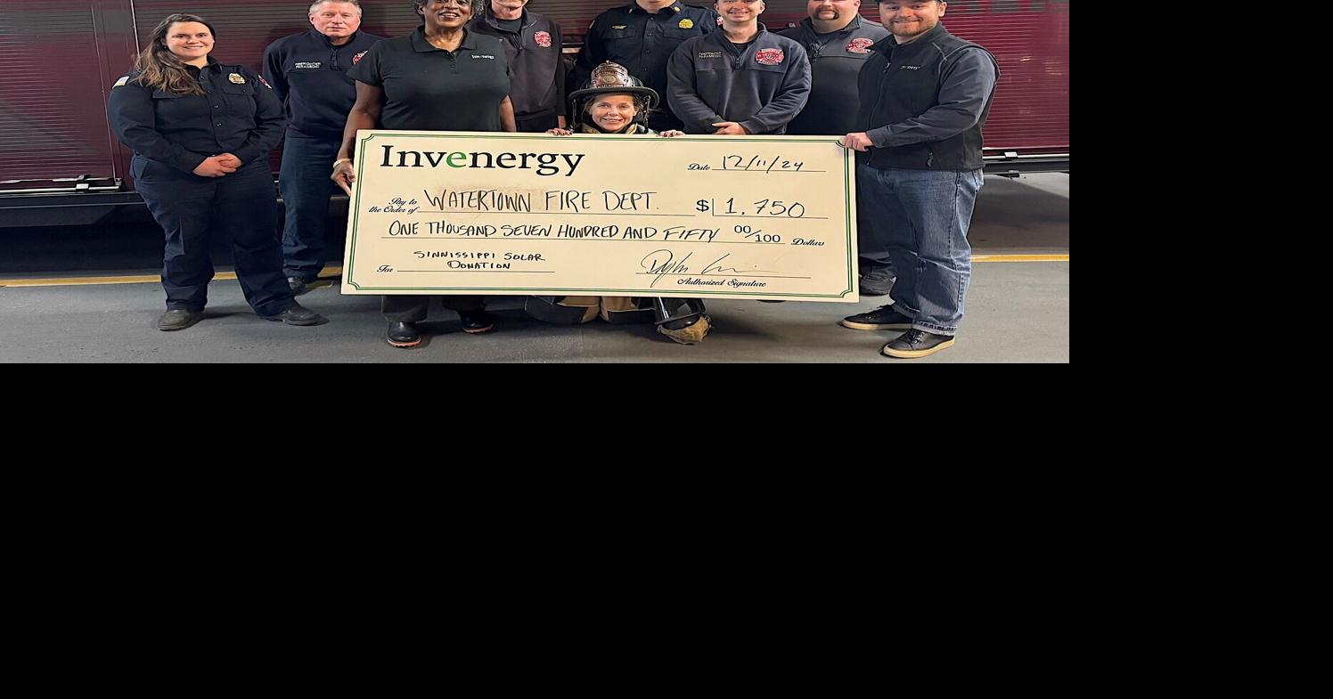 Watertown Fire Department receives donation from Invenergy | Local News ...