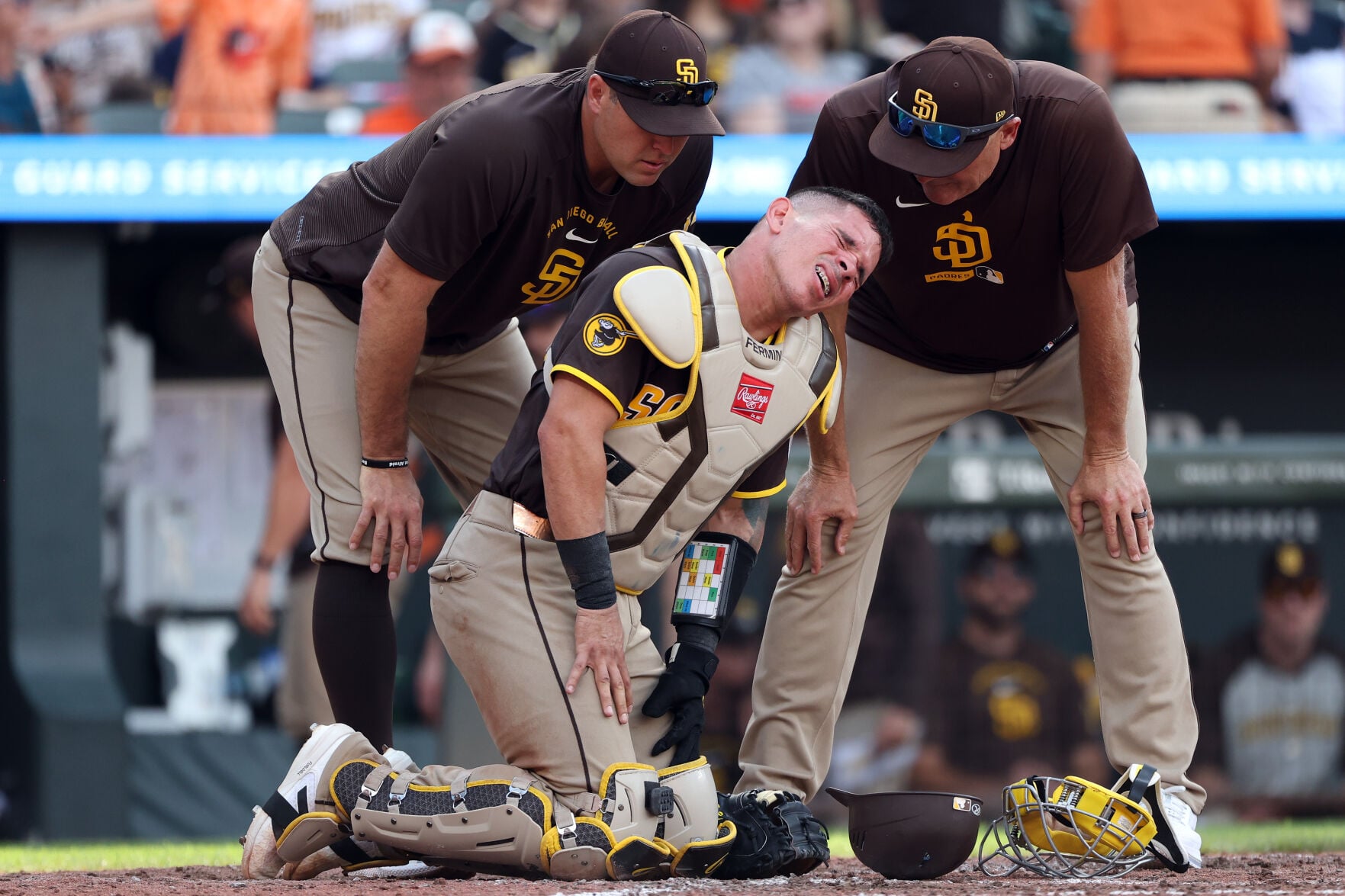 Padres place catcher Freddy Fermin on 7-day concussion injured list ...