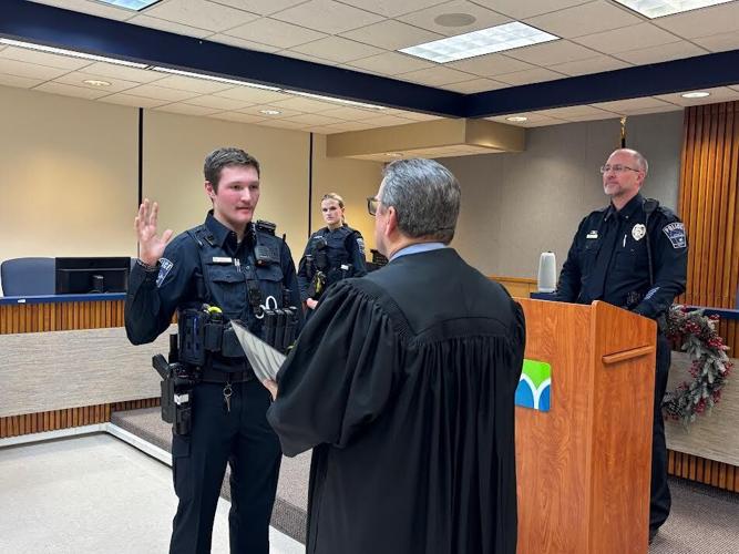 The oath of office; Watertown Police Department swears in three new ...