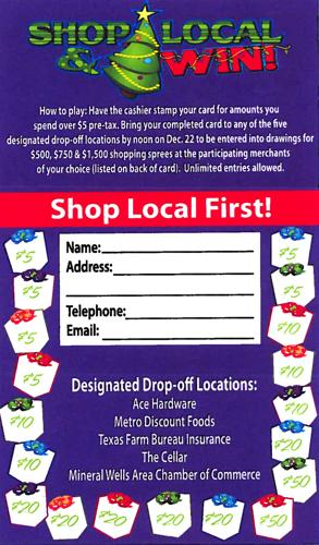 Shop Local & Win! while supporting local merchants | Mineral-wells ...